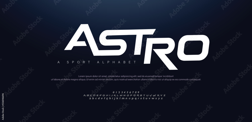 Vetor de ASTRO, Sport Modern Italic Alphabet Gold Font. Typography ...