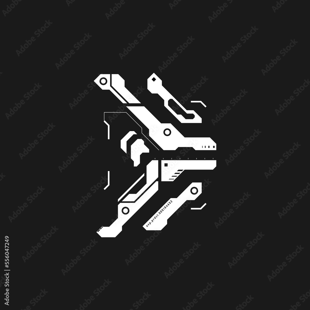 Cyberpunk arrow. Cyberpunk interface element. Futuristic pointer ...