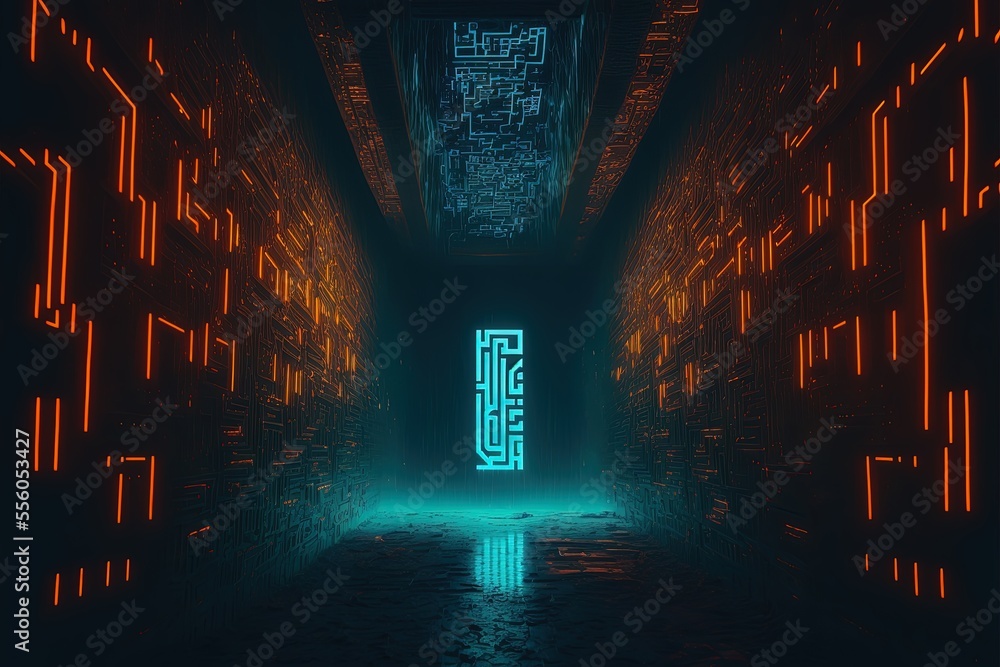 "Mysterious AI Generated Abstract Enigma Matrix Cyberpunk Sci-Fi ...