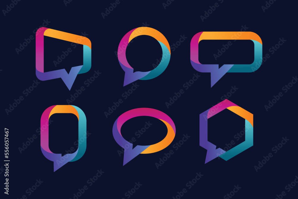 Chat logo icon vector set concept Stock Vector | Adobe Stock