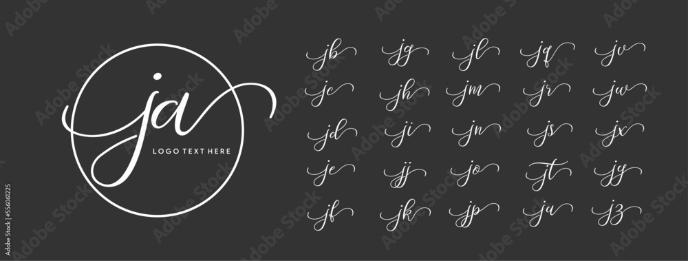 Calligraphy font with swirls. Cursive alphabet for logo design. Hand ...