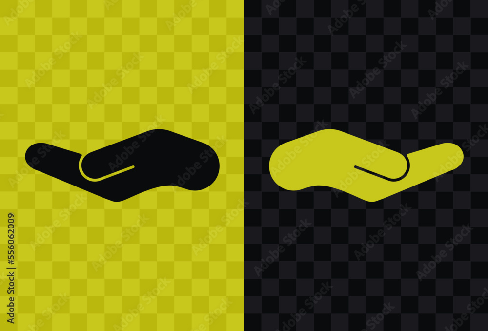 Helping hand, high quality vector silhouette icon. Helping hand icon ...