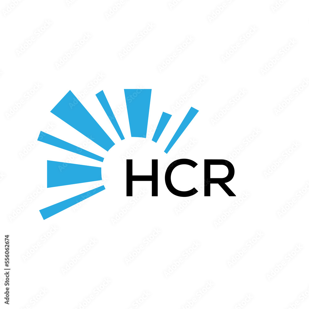 HCR letter logo. HCR blue image on white background and black letter ...