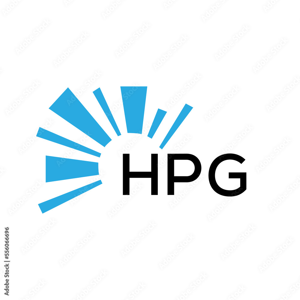 HPG letter logo. HPG blue image on white background and black letter ...
