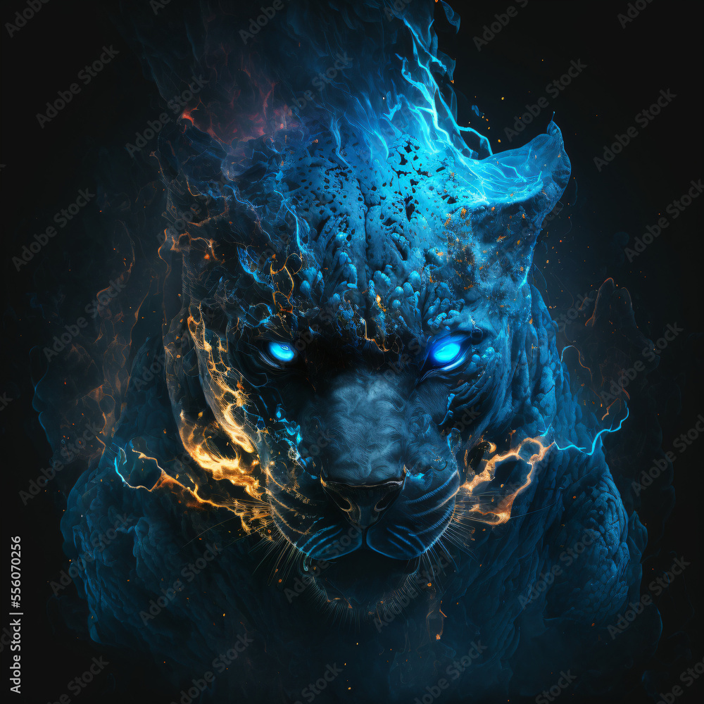 Epic cinematic portrait of a panther filled with equal parts mysterious ...