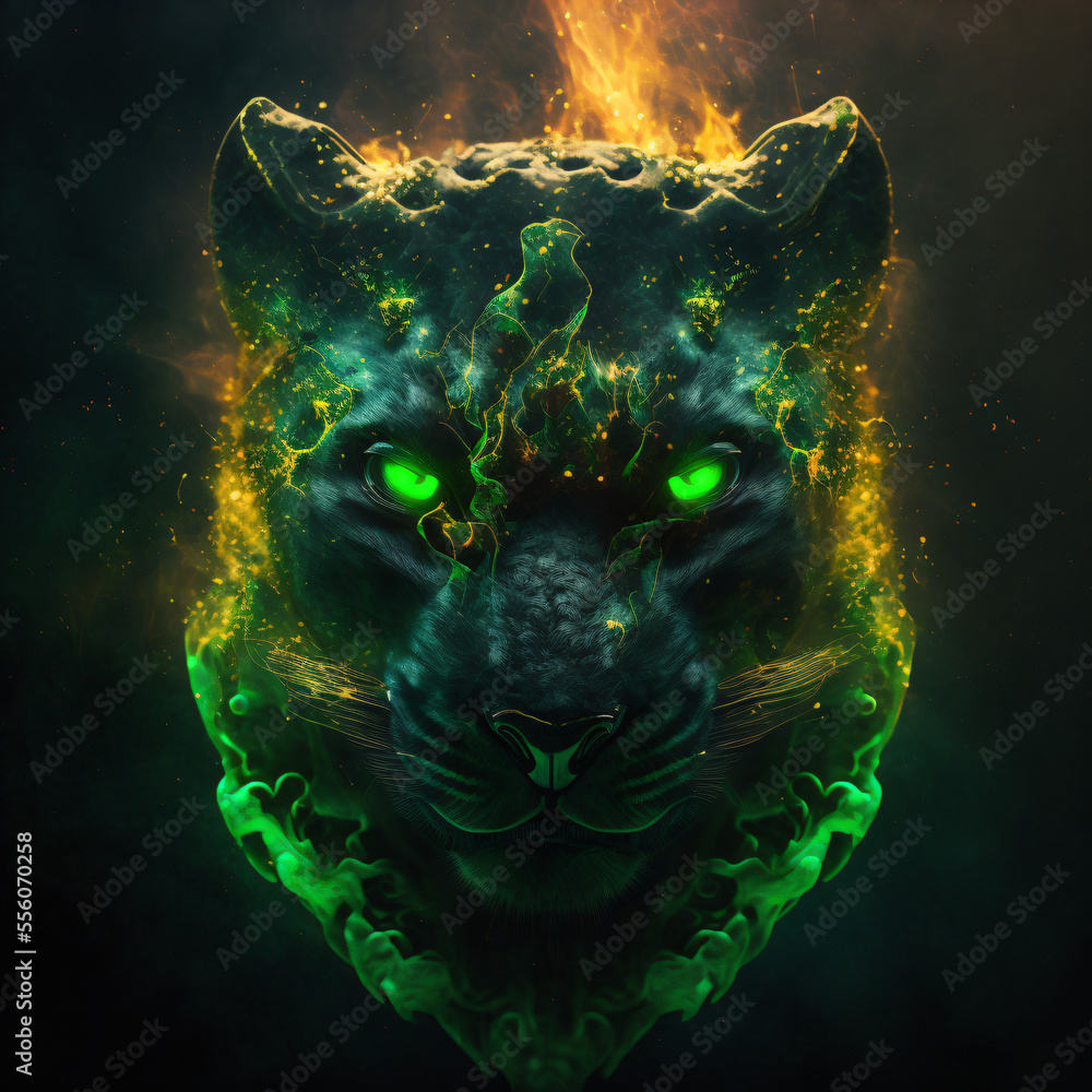 Epic cinematic portrait of a panther filled with equal parts mysterious ...