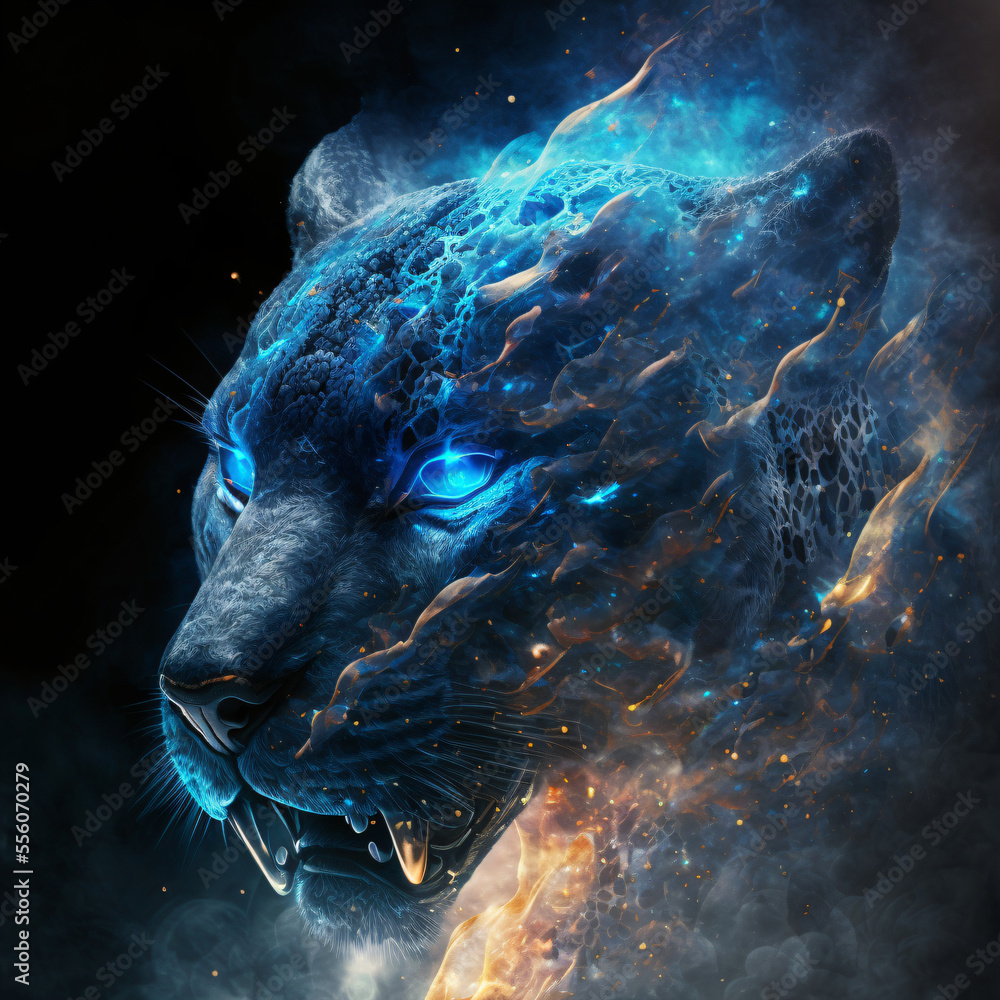 Epic cinematic portrait of a panther filled with equal parts mysterious ...