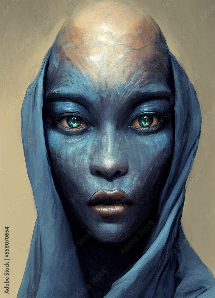 Blue alien invader. The concept of an alien from another planet ,made ...