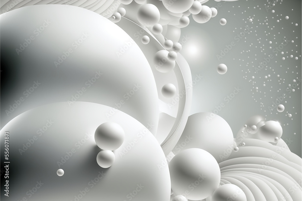 background with bubbles, 3d style white sphere abstract art image ...