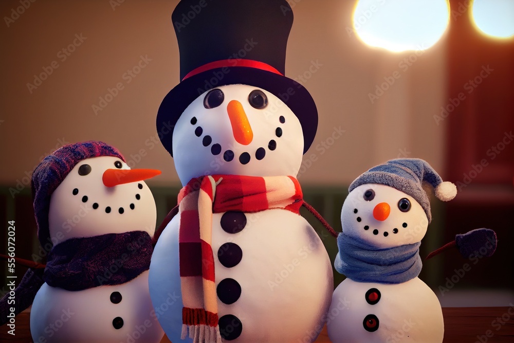 Snowman Snowmen Christmas Coal Eyes Carrot Nose Hat Scarf Winter ...