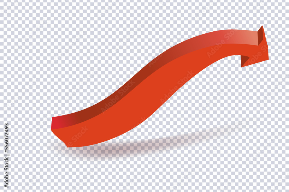 Abstract Curved Red Arrow. Market movements creative concept charts ...