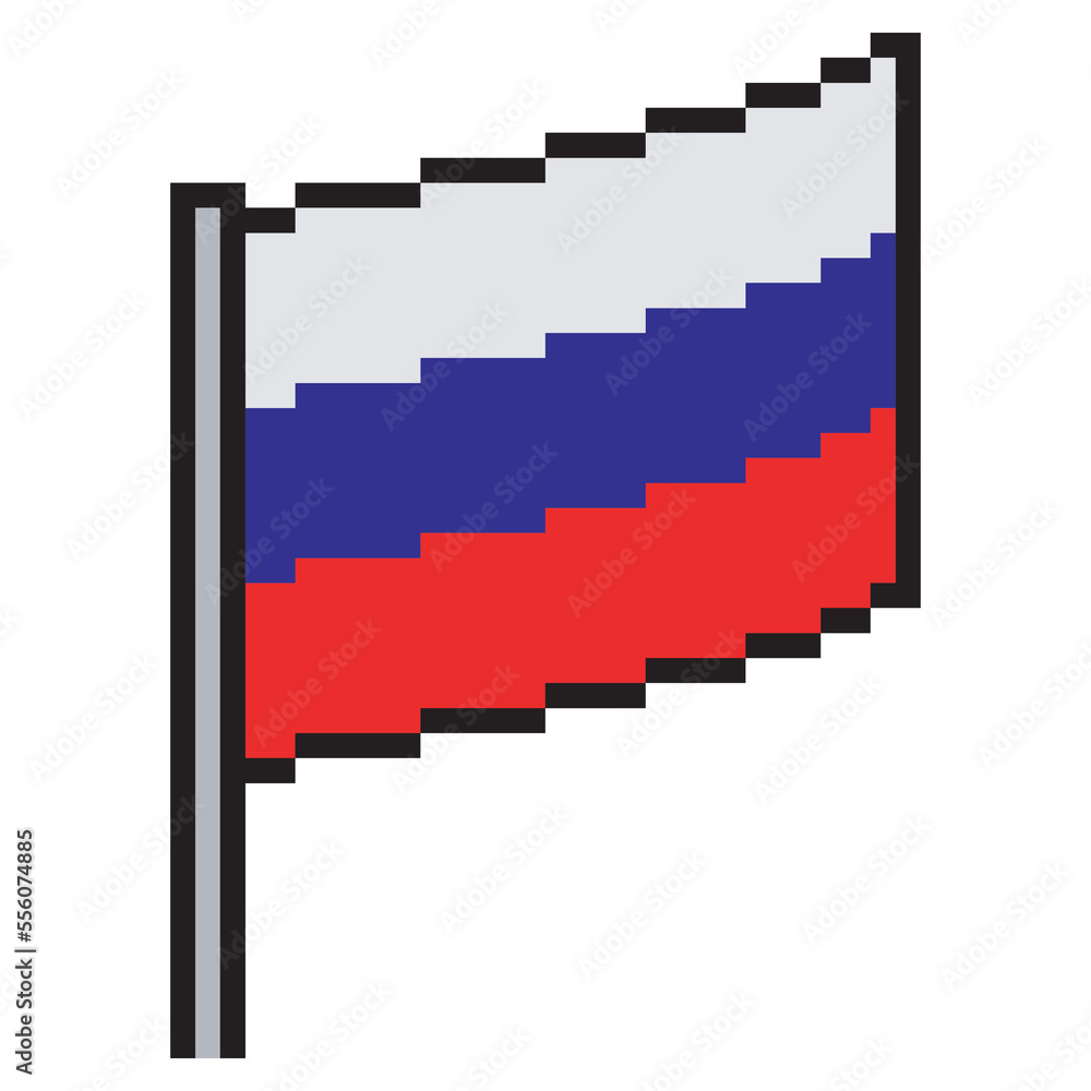 Russian flag pixel art. Vector illustration Stock Vector | Adobe Stock