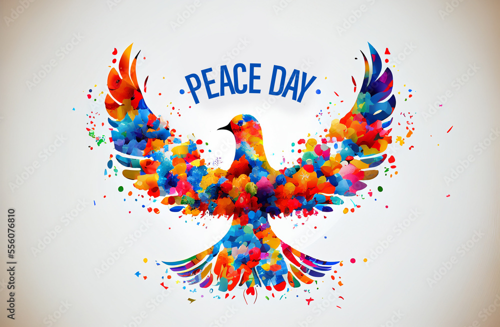 World Day of Peace. International Peace Day. Poster. generating ai ...