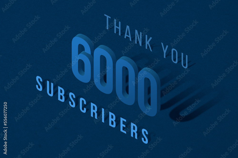 6000 subscribers celebration greeting banner with Isomatric Design ...