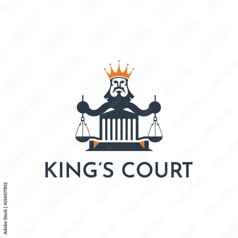 Kings court logo vector illustration, logo combination of kings head ...