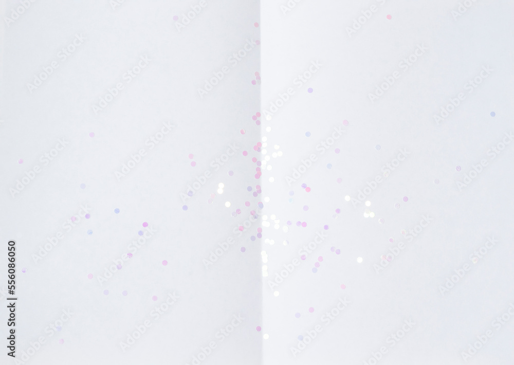 White paper with pink opal glitter. Background for lettering and design ...