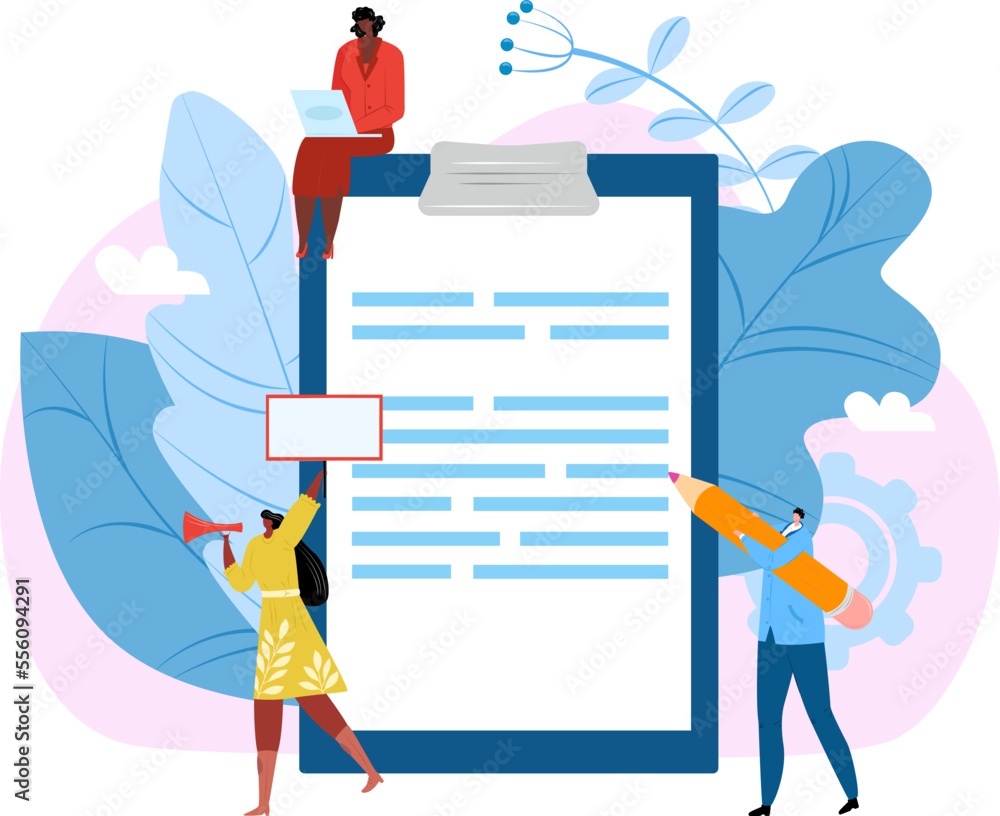 Anti-discrimination law concept, man woman protest website, vector ...