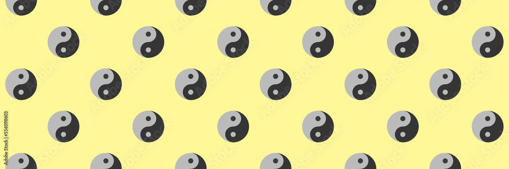 pattern. Image of Yin Yang symbol on pastel blue yellow backgrounds ...