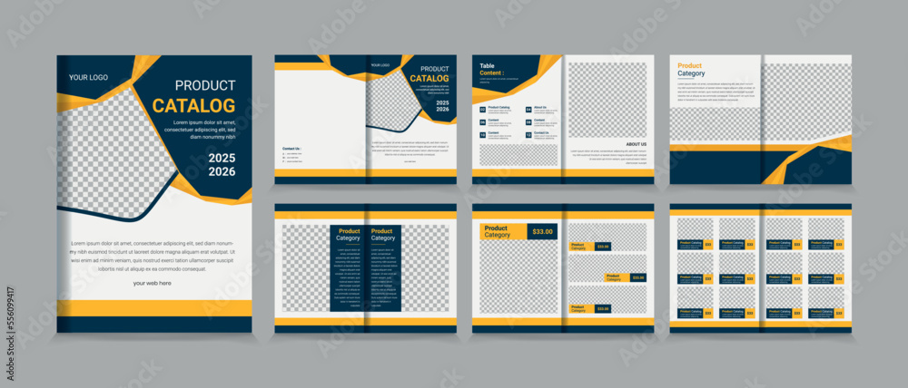 Product catalogue layout template, company booklet desigb, modern and ...