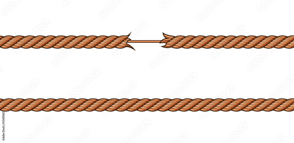 Broken rope vector isolated on white background. Stock Vector | Adobe Stock