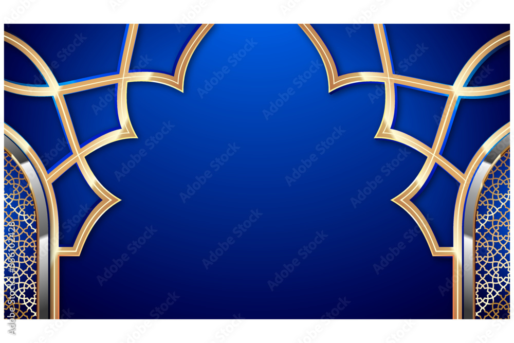 Blue Islamic Architecture Background Design Stock Vector | Adobe Stock