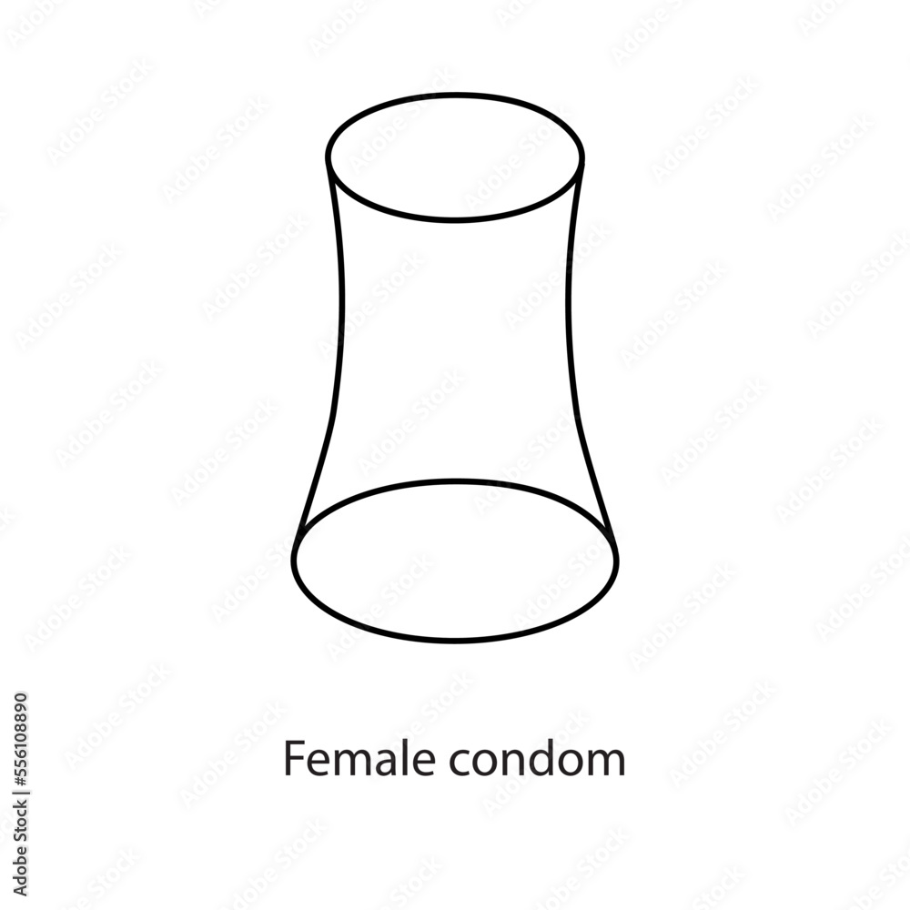 Method Of Barrier Contraception Female Condom Line Icon In Vector Stock Vector Adobe Stock