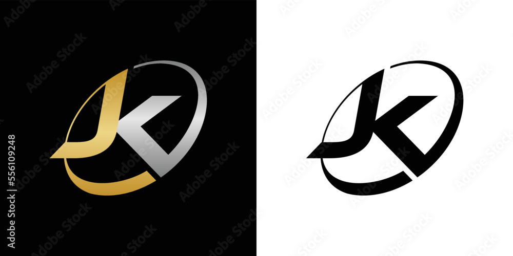 JK letter logo design, JK monogram logo, JK initials icon, letter JK ...
