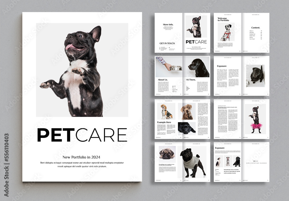 Pet Care Portfolio Template Stock Template | Adobe Stock