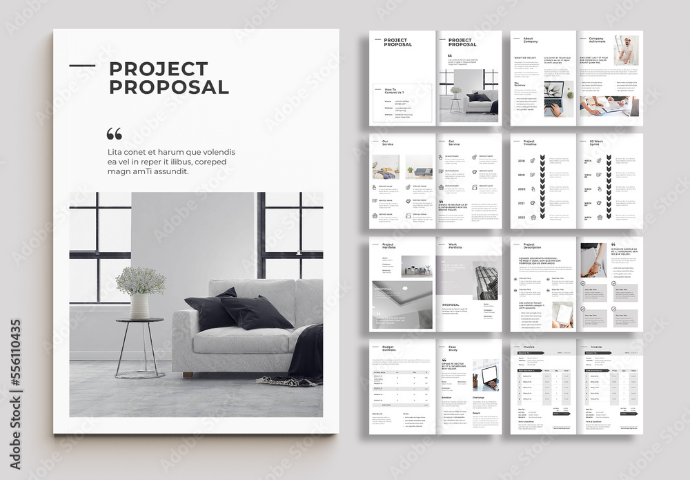 Modelo de Project Proposal Template do Stock | Adobe Stock