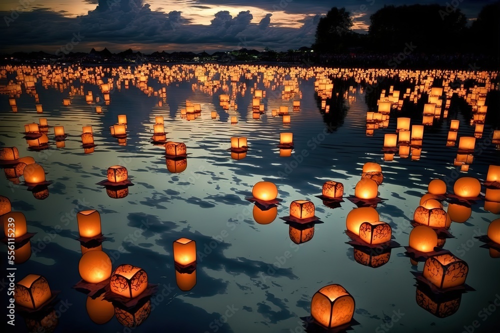 Floating Lanterns During Japan's Obon Festival at Clifford Bloss blog