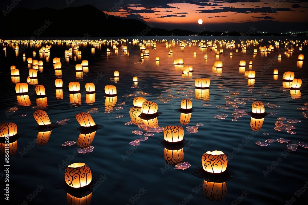 Floating Lanterns During Japan's Obon Festival at Clifford Bloss blog