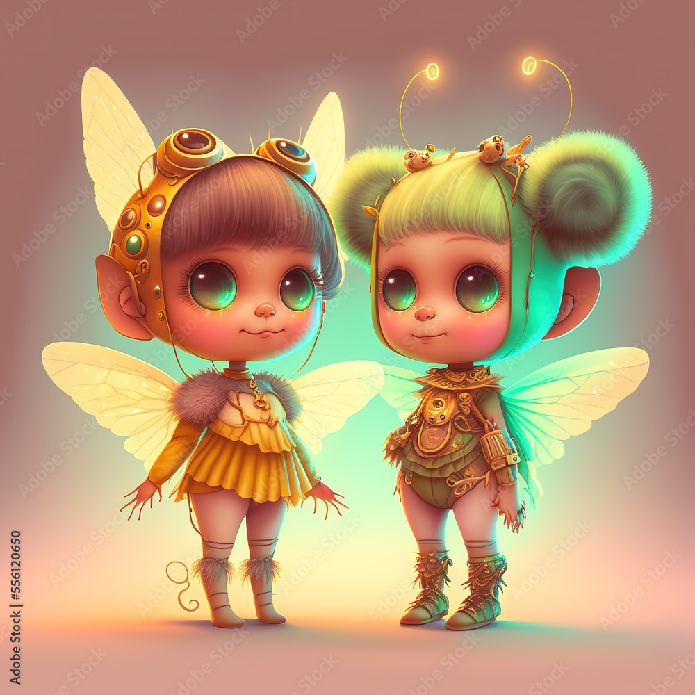 Cute anthropomorphic Characters, sweet smile, standing, full body ...