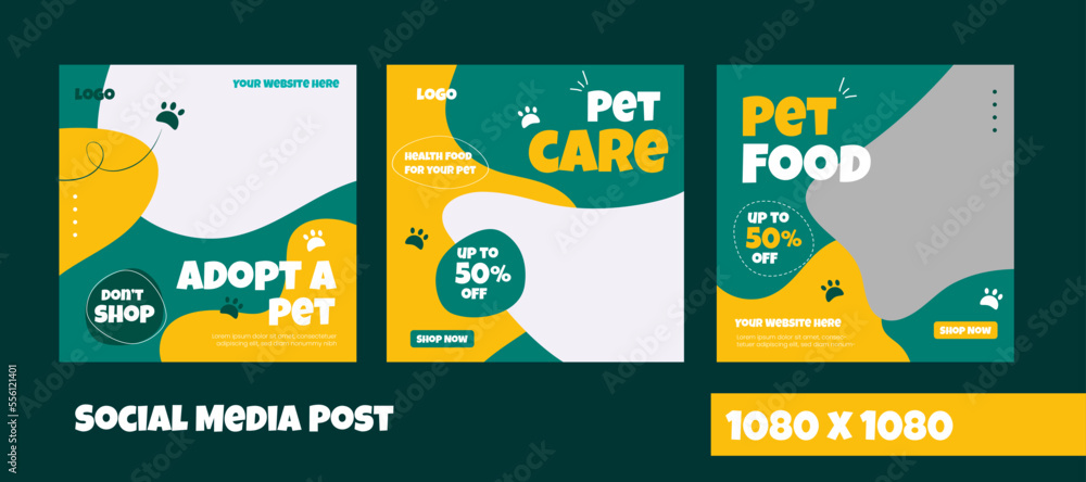 animal food social media posts template Stock Vector | Adobe Stock