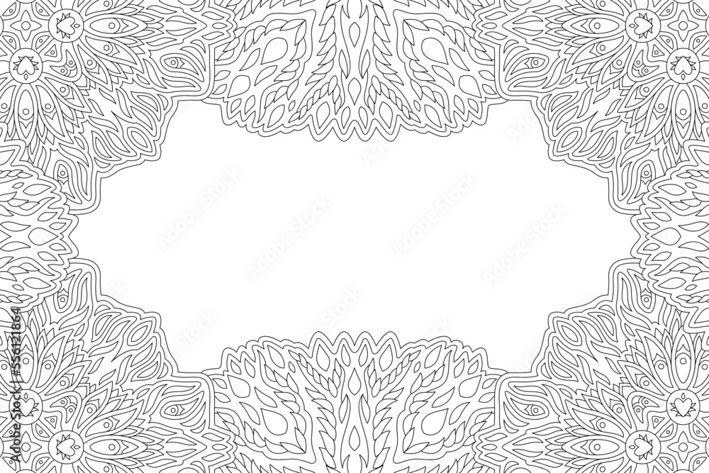 Line art for coloring book with ornate border Stock Vector | Adobe Stock