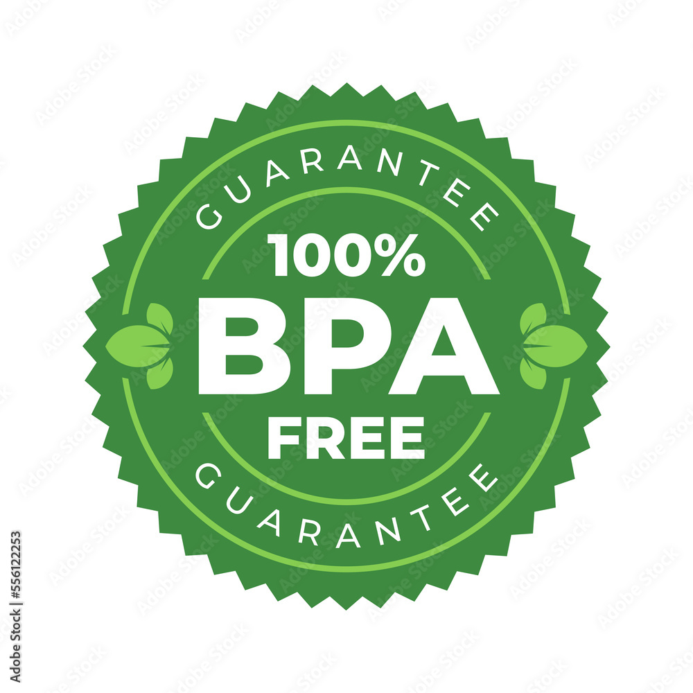 Label Bpa 100 percent free guarantee in flat vector illustration for ...
