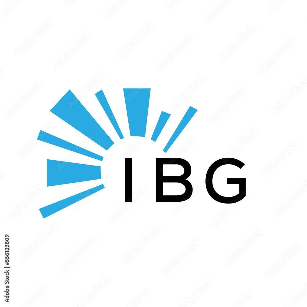 IBG letter logo. IBG blue image on white background and black letter ...