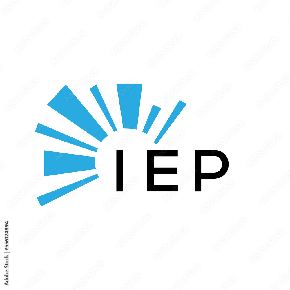 Vetor de IEP letter logo. IEP blue image on white background and black ...