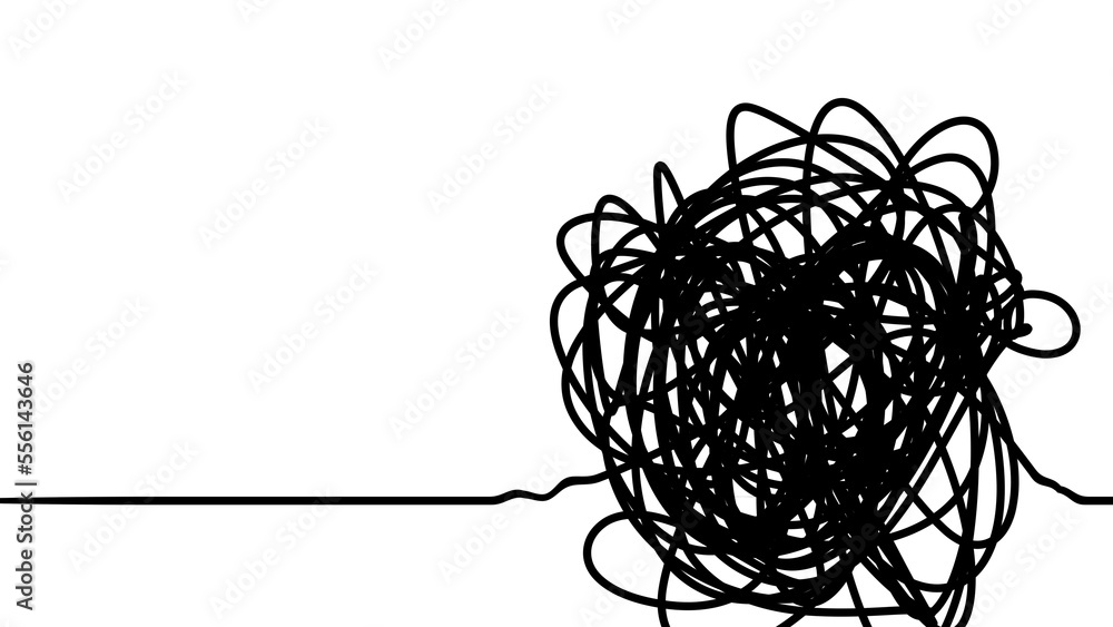ภาพประกอบสต็อก scribble art. straight lines end in tangles and ...