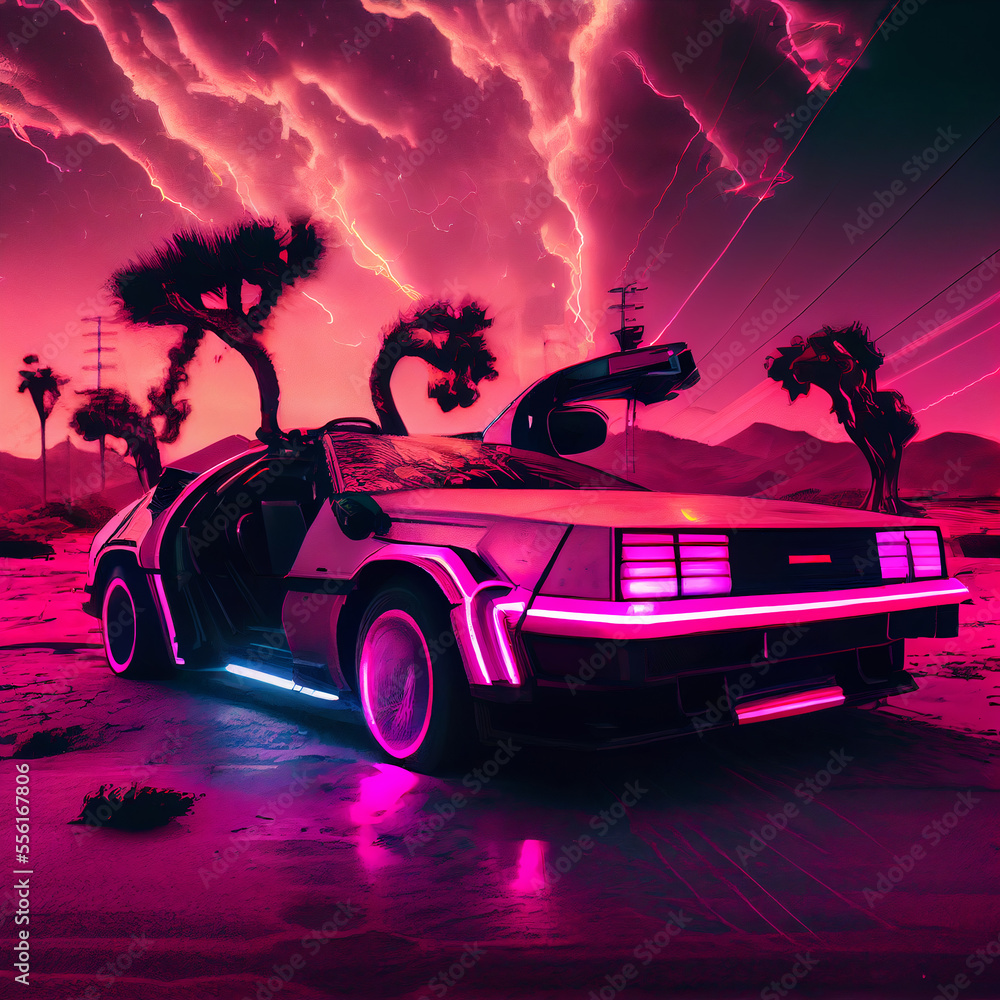 Synthwave Outrun Music Album Cover art Stock Illustration | Adobe Stock