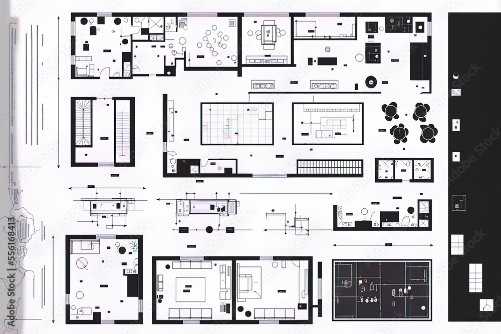 collection of floor plan symbols for architectural and interior design ...