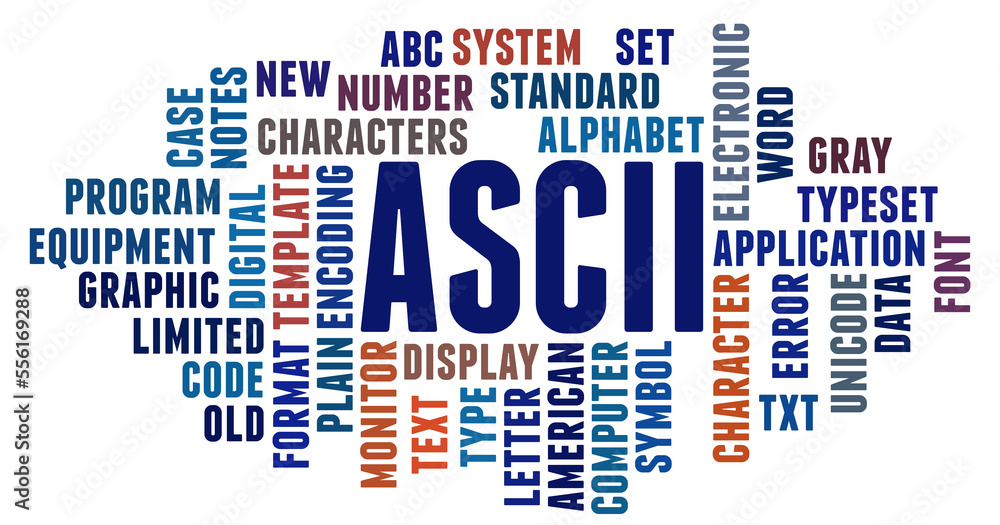 ASCII characters set word cloud concept Stock Illustration | Adobe Stock