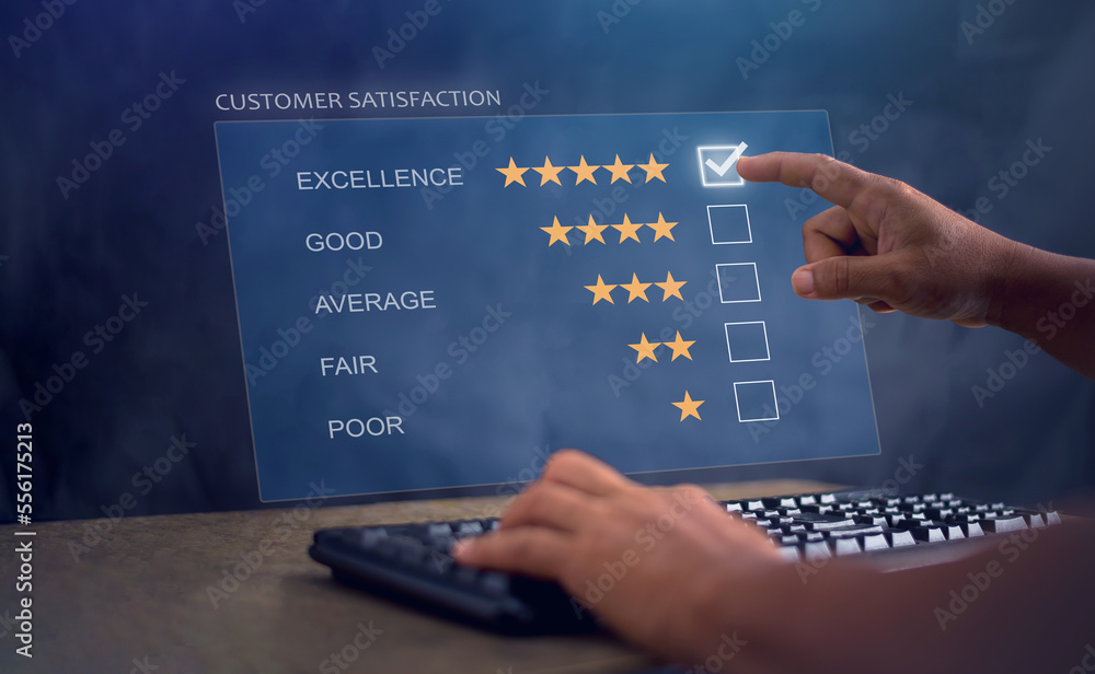 Customer satisfaction questionnaire, Customer uses a computer to answer ... Customer satisfaction questionnaire, Customer uses a computer to answer ...
