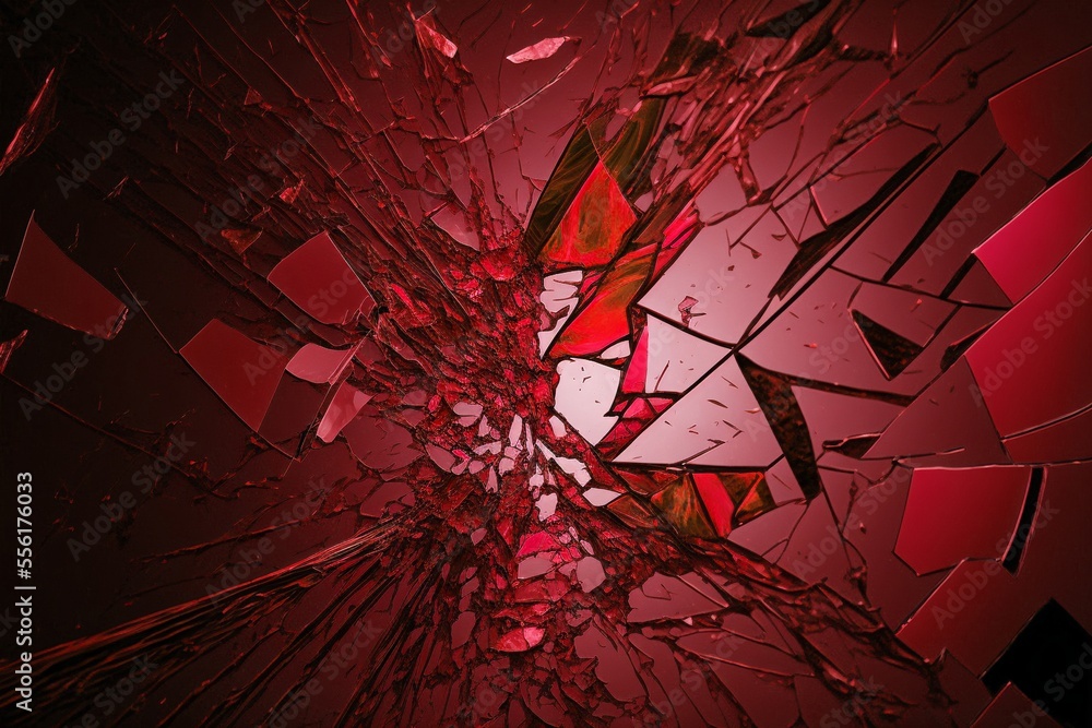 Abstract Red Broken Glass Background Computer Generated 3d Image Stock Illustration Adobe Stock