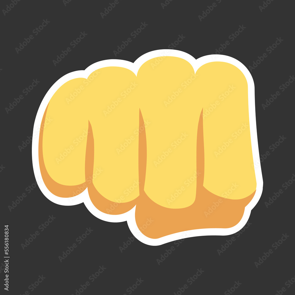 Oncoming Fist vector icon. Isolated punch, fist-bump sign emoji label ...