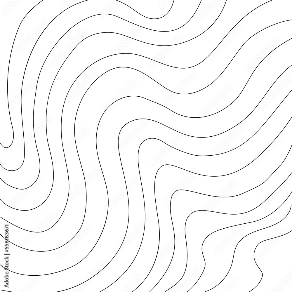 Black on white contours vector topography stylized height of the lines ...