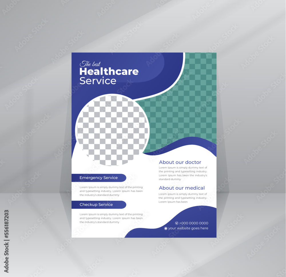 Medical Flyer Health Care poster design A4 size template with photo ...