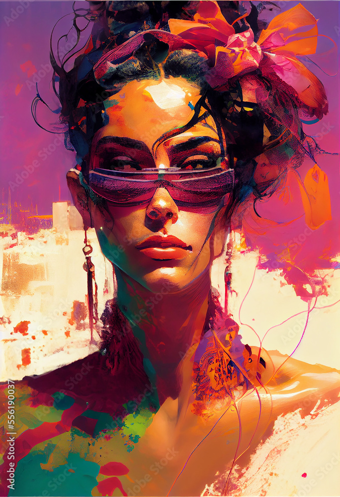 Portrait of a woman in style Stock Illustration | Adobe Stock