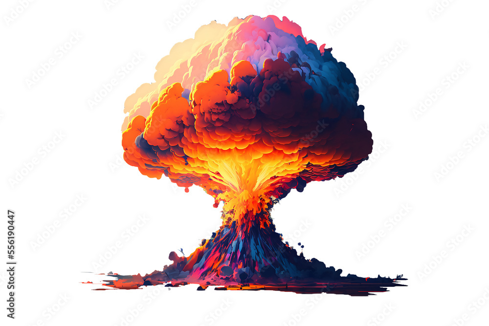 Nuclear explosion on a transparent background, WW3 Stock Illustration ...