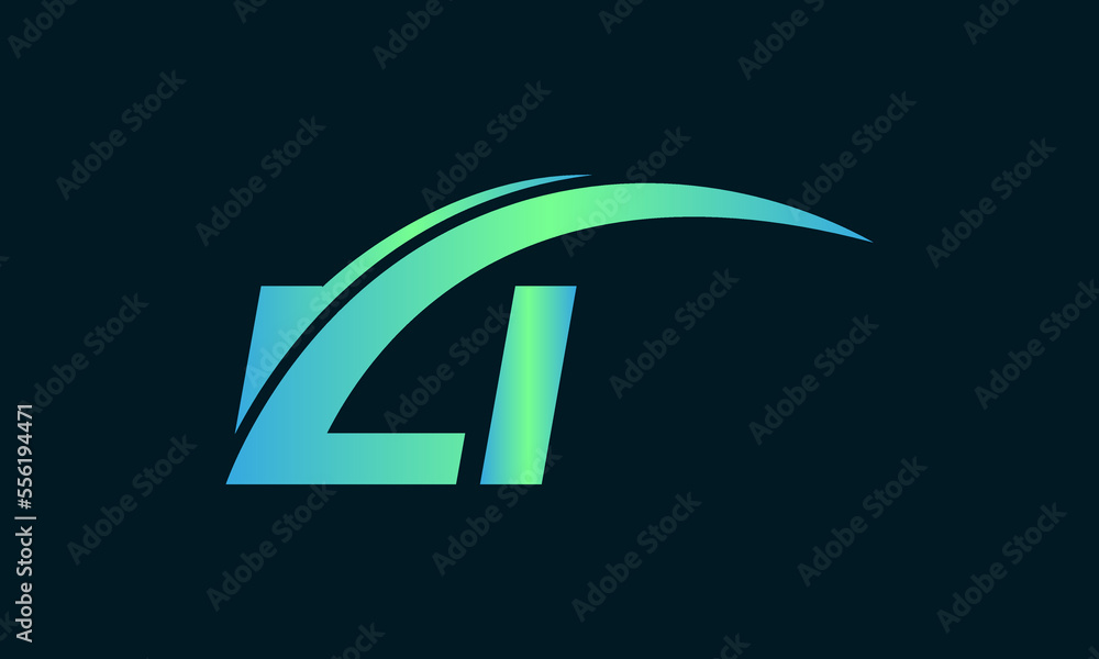 initial LI letter company name swoosh design. LI vector logo for ...