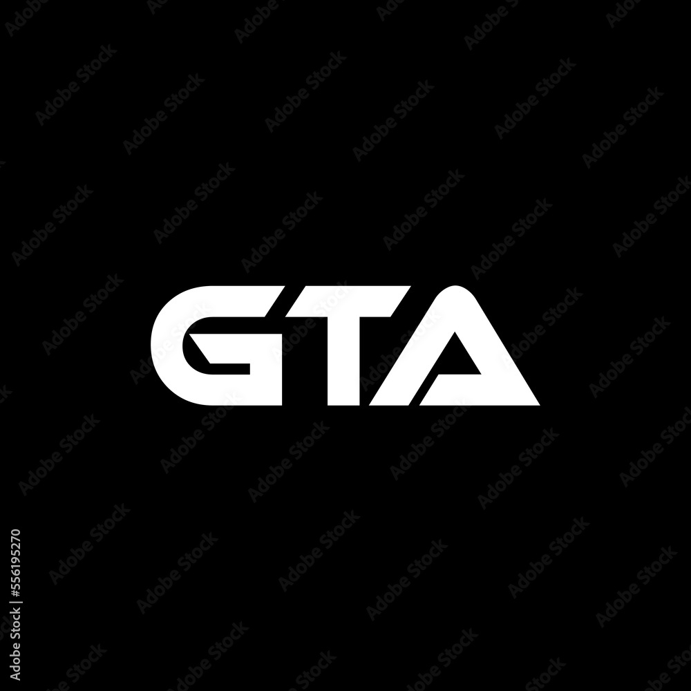 GTA letter logo design with black background in illustrator, vector ...